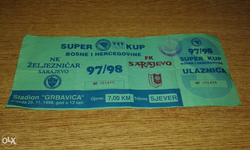 Ulaznica Zeljo - Sarajevo - Stare ulaznice - OLX.ba